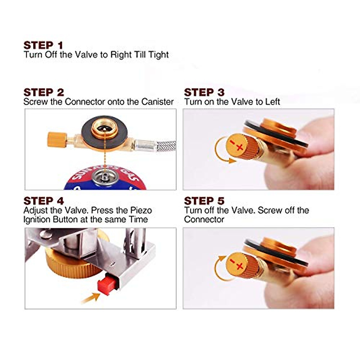 [2021 latest upgrade]Windproof Portable Camping Gas Stove,3500W With conversion adapter Folding Camping Stove with Pressure Ignition, Portable Stove, Suitable for Outdoor Backpacking/Hiking