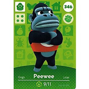Nintendo Animal Crossing Happy Home Designer Amiibo Card Peewee 346/400 USA Version