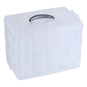 OLEQE Transparent storage box, clear plastic jewelry bead storage box container process organizer case tools'