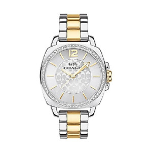 COACH 14503143 Silver Dial Two-Tone Gold/Silver Stainless Steel Bracelet Ladies Boyfriend 34mm Watch