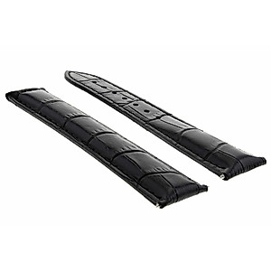 Ewatchparts 22/18MM LEATHER STRAP WATCH BAND COMPATIBLE WITH IWC PILOT PORTUGUESE TOP GUN WATCH BLACK