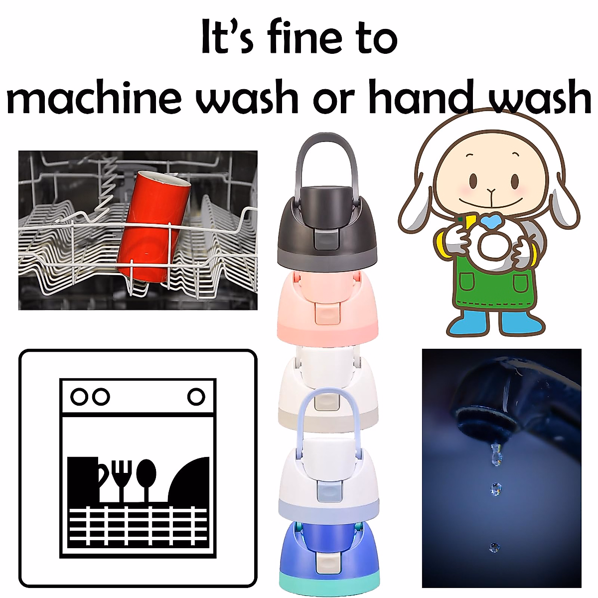 Replacement Lid Cap for Owala Freesip Water Bottle, One Button Push-To-Open Bottle Top Cap Compatible with Owala Cup 16oz 24oz 32oz 40oz, BPA-Free Stopper Cap for Owala Leak-Proof Lid (Black)