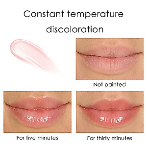 evpct 2Pcs Clear Color Changing PH Tinted Lip Gloss Sets for Women, Pink Mood Lip Oil Gloss Balm Tint Stain Glaze Pack Hydrating 0.11 fl.oz *2