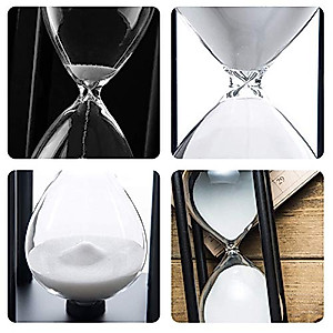 Hourglass Timer 30/60 Minutes Wood Sand Hourglass Clock for Creative Gifts Room Decor Office Kitchen Decor Birthday (30 min, White)