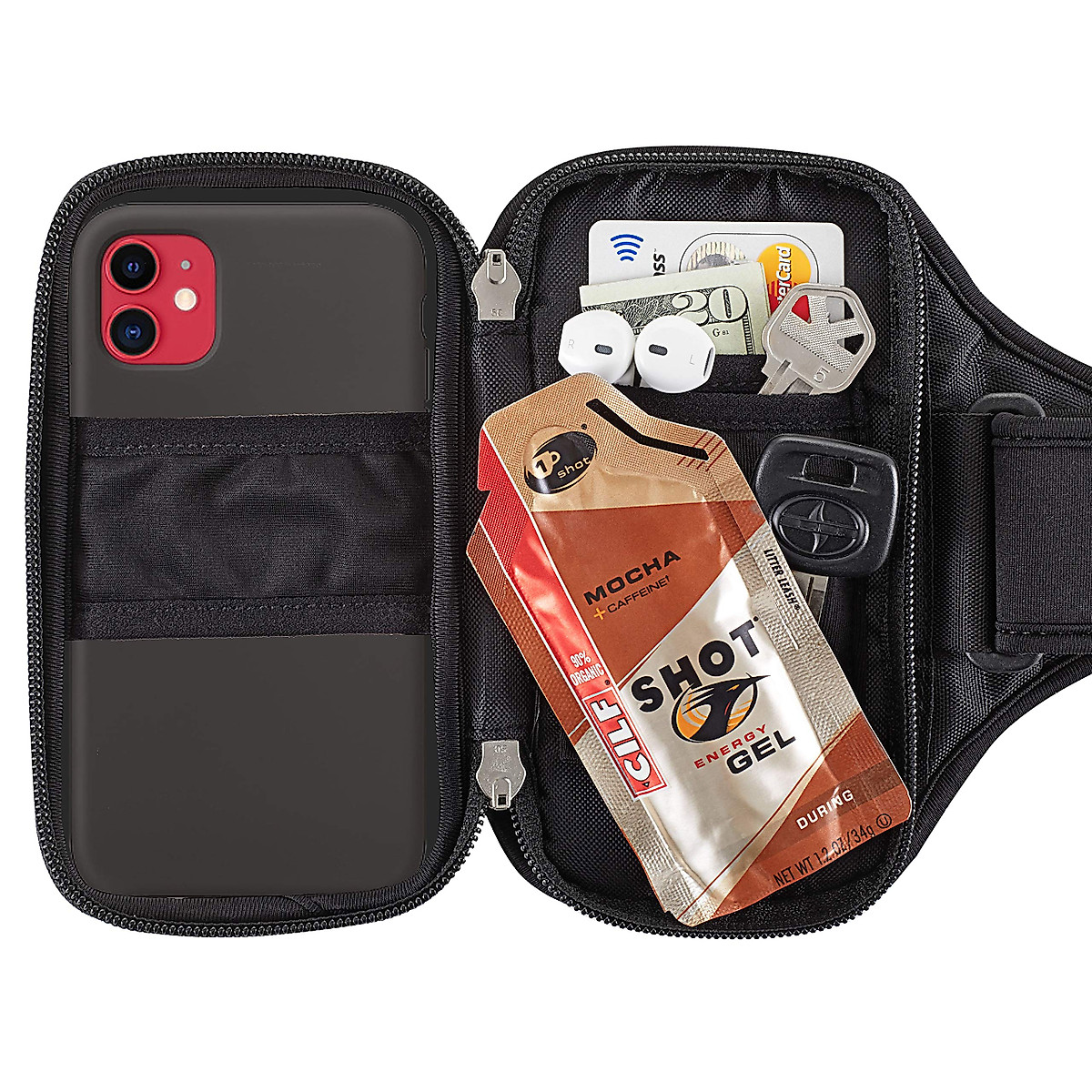 Sporteer Velocity V7 Running Armband - Compatible with iPhone 15, 15 Pro, 14, 14 Pro, 13, 13 Pro, iPhone12/12Pro, Galaxy S24, S23, S22 5G, Google Pixel, and Many More Mobile Phones - Fits Most Cases