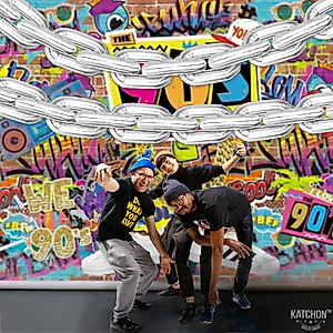 KatchOn, Black Spike Balloons - Pack of 32 | Black Starburst Balloon, Chain Link Balloons | Big Silver Chain Balloons for Black Birthday Decorations and Notorious One Birthday Decorations