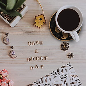 Mango Steam Set of Six Cat Cork Coasters with Decorative Cork Holder, Black