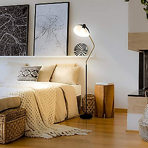 Brightech Swoop LED Floor Lamp, Tall Lamp with Adjustable Head, Modern Lamp for Living Rooms & Offices, Standing Lamp with Heavy Base for Bedrooms, Stunning Living Room Decor