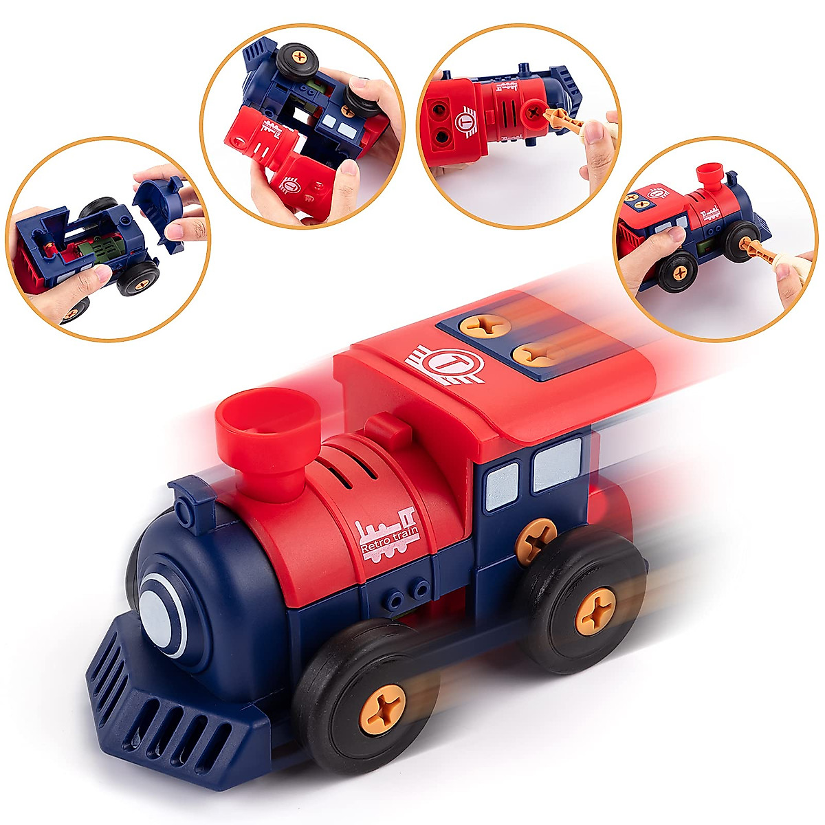 KODATEK Take Apart Toys for 4 5 6 7 8 Year Old Boys Girls, with Engine & Electric Drill Tool, Kids Tool Set Play STEM Building Toys, Learning Construction Toys