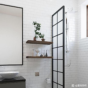 poemland Rustic Floating Shelves -24 inch Wood Wall Shelves for Living Room,Bedroom,Kitchen and Bathroom,Set of 2(24", Walnut Color)