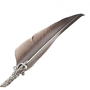 NUOBESTY 3 Sets Dip Pen Retro Decor The Office Gifts Crystal Set Signature Calligraphy Pen Reusable Calligraphy Pen Writing Dip Pens Ink Pen for Birthday Reusable Ink Pen Quill and Ink Grey