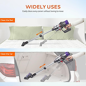 Extendable Quick Release Wand Compatible with Dyson V7 V8 V10 V11 V15 Extension Wand, Saving 18 to 27 Inch, Vacuums Attachment Extension Tube Replacement for Dyson Wand Stick Vacuum Cleaners(Silver)