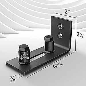 EaseLife Sliding Barn Door Bottom Floor Guide,Adjustable Roller,Wall Mount System,Flush Flat Bottom Design,2 Assemble Setup Options,Fit All Size Door,Black