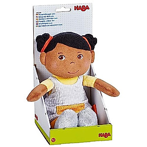 HABA Snug Up Soft Doll Jada 11.5" with Black Hair - Machine Washable