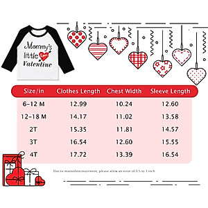 Yruiz Baby Boy's Mommy's Little Valentine Clothes Toddler Color Block Raglan Eleeves T-Shirt (US, Age, 6 Months, 12 Months, White)