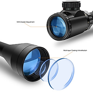 BESTSIGHT 3-9X40 Rifle Scope with Scope Rings