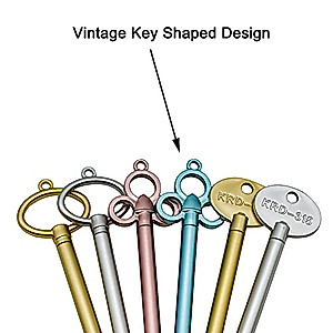 Maydahui 12PCS Key Shape Rollerball Pen Delicate Durable Retro Pens Black Gel Ink Refills for Boys School Stationery Supplies