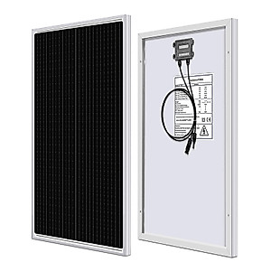 Weize Solar Panel 100 Watt 12 Volt, Single 12V 100W High Efficiency Monocrystalline PV Module Power Charger for Home, Camping, Boat, Caravan, RV and Other Off Grid Applications