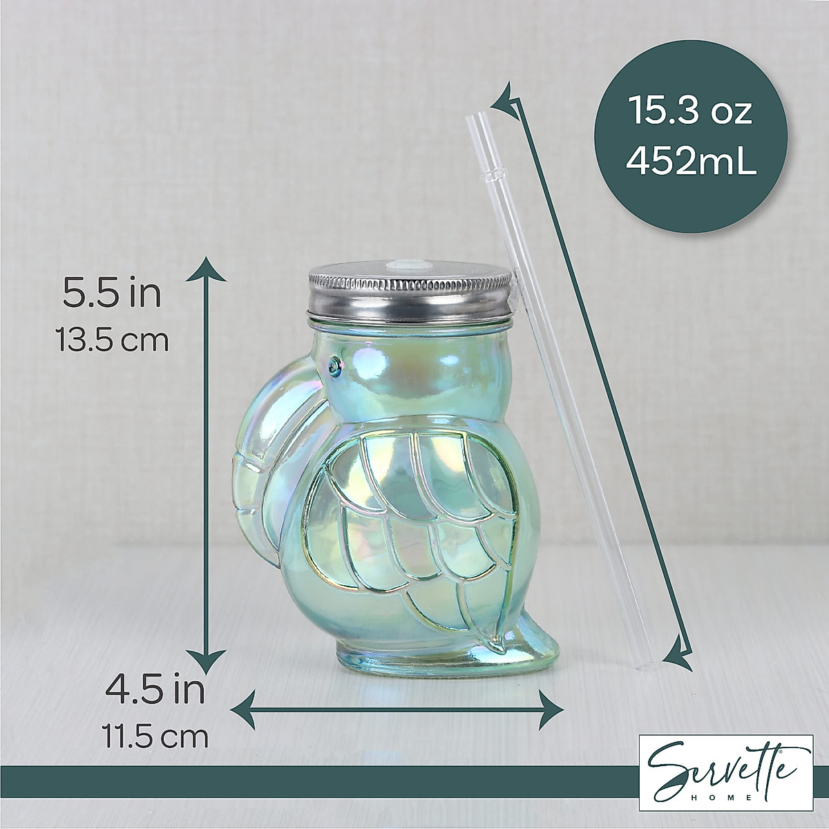 Hawaiian Beach Theme and Tropical Luau Party Glass Toucan Bird and Tiki Pole Mason Jar Cups Set of 3