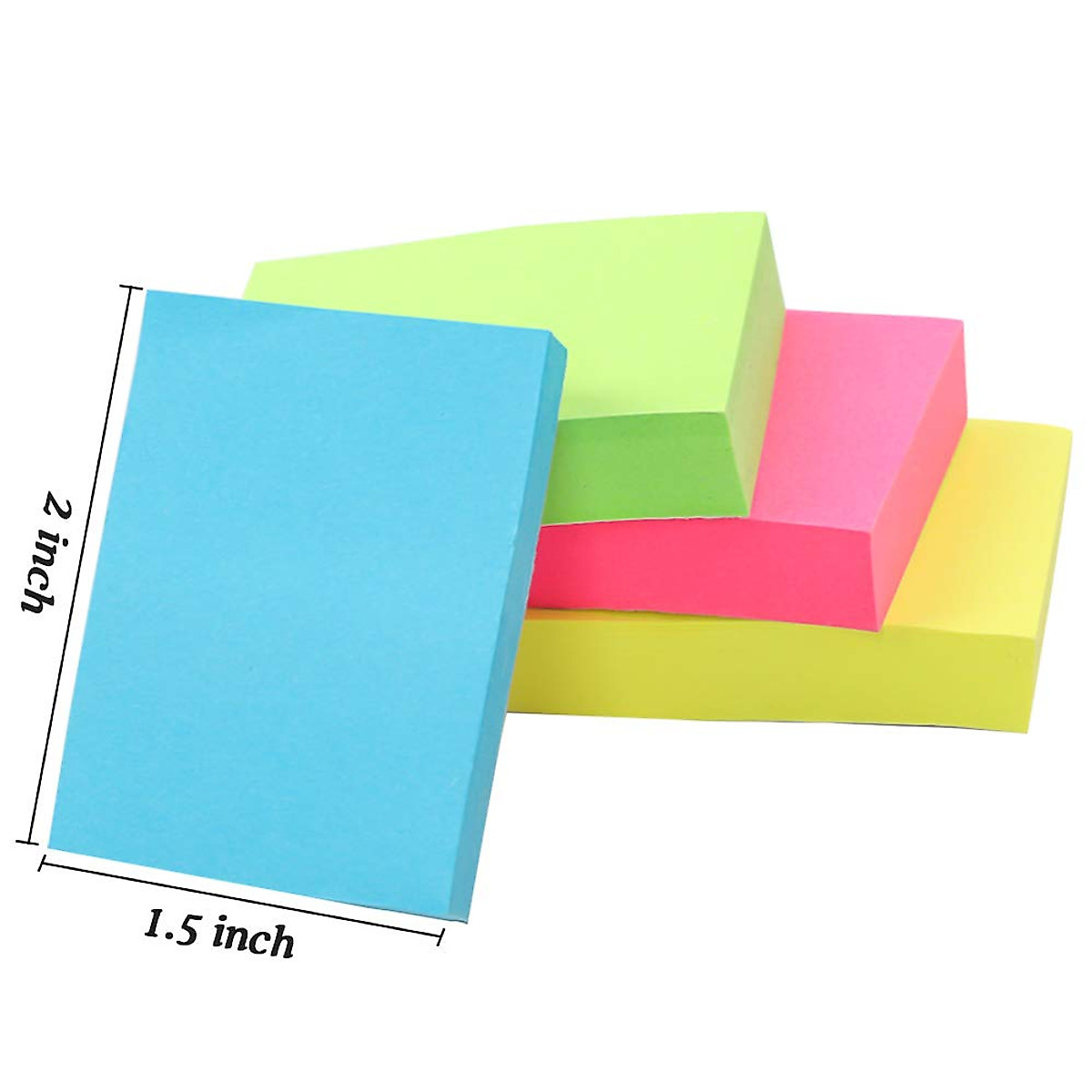 Cocoboo 20 Pack Sticky Notes, 2 x 1.5 Inches, 100 Sheets of Each, Memo Pads, 10 Bright Colors Sticky Pads, for Home Office School Supplies
