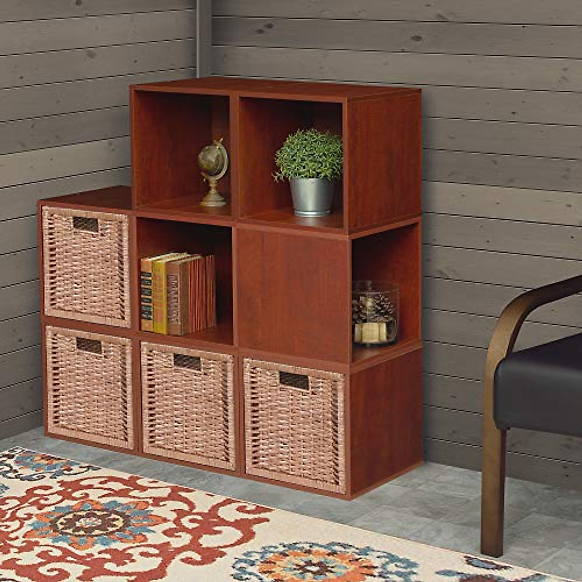 Niche Cubo Set of 4 Full-Size Foldable Wicker Storage Basket- Natural