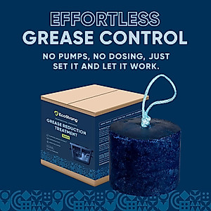 Eco Strong Commercial Grease Trap Treatment | Interceptor Grease Cleaner | Drop In Microbial Block Continually Digests Fats & Eliminate Odors (2 lbs)
