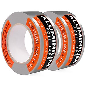 TAPEWELL Aluminum Foil Tape - High Temperature Professional Grade Aluminum Tape for Ductwork, HVAC Tape - Metal Repair - Dryer Vent Tape -2 Inch by 150 Feet (50 Yards) 3.9 Mil -Pack of 2