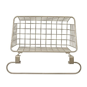 Spectrum Diversified Grid Over The Cabinet Towel Bar & Medium Basket, Satin Nickel PC