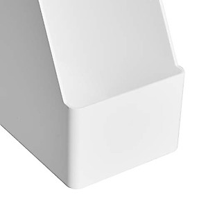 Amazon Basics Rectangular Plastic Desk Organizer, Magazine Rack, White, 2-Pack