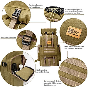 Outdoor Tactical Backpack,Mountaineering Backpack,75L Large Capacity Waterproof Military Backpack for Camping Hiking Traveling (Black)