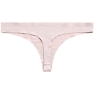 Vince Camuto Women's Thong Underwear - 5 Pack/10 Pack Ultra Soft Sexy Lingerie Thong Panties - Breathable Underwear for Women, Size Large, Grey Assorted (5 Pack)