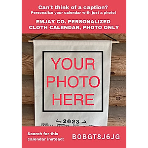 Personalized Photo Cloth Calendar, Photo W/Caption, 12 months calendar from Jan. 2024 - Dec. 2024, Perfect for gifts, office, and home