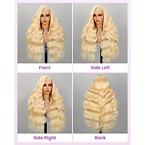 Arabella 613 Lace Front Wig Human Hair 13x4 Blonde Lace Front Wigs Human Hair 210% Density Body Wave 613 Frontal Wig Pre Plucked With Baby Hair (20inch, 613 13X4 body wave wig)