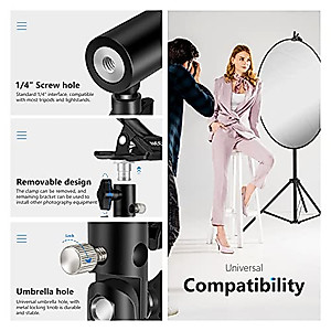 Neewer 2 PCS Photo Studio Heavy Duty Metal Clamp Holder with 5/8" Light Stand Attachment for Reflector