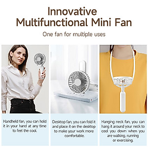 WIXAS Handheld Fan, Mini Portable Foldable Fan, Pocket Battery Rechargeable Hand Fan, for Travelling and Eyelash Fan 2000Ah(Pink)