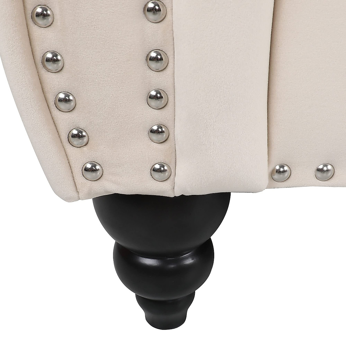 PHOYAL Large Sofa, Velvet Sofa Three-seat Sofa Classic Tufted Chesterfield Settee Sofa Modern 3 Seater Couch Furniture Tufted Back for Living Room (Beige)