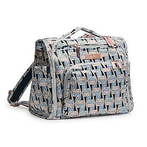 JuJuBe BFF Diaper Backpack, Multi-Functional Convertible + Messenger Bag | Travel-Friendly, Stylish Diaper Bag |Rose Gold Rose Golored Glass