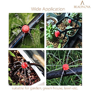 BEADNOVA Drip Emitter 150 Pcs 360 Degree Drip Line Emitter Adjustable Dripper Emitters for Drip Line 1/4 Inch Irrigation Tube Watering System Gardening (Red)