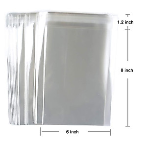 FUNNYARD Self Adhesive Bag 200 PCS 3 x 5 Inch Clear Resealable Cellophane Bags Party Favor Bags Self Sealing Treat Bags for Cookie Bakery Soap (3x5 inch)