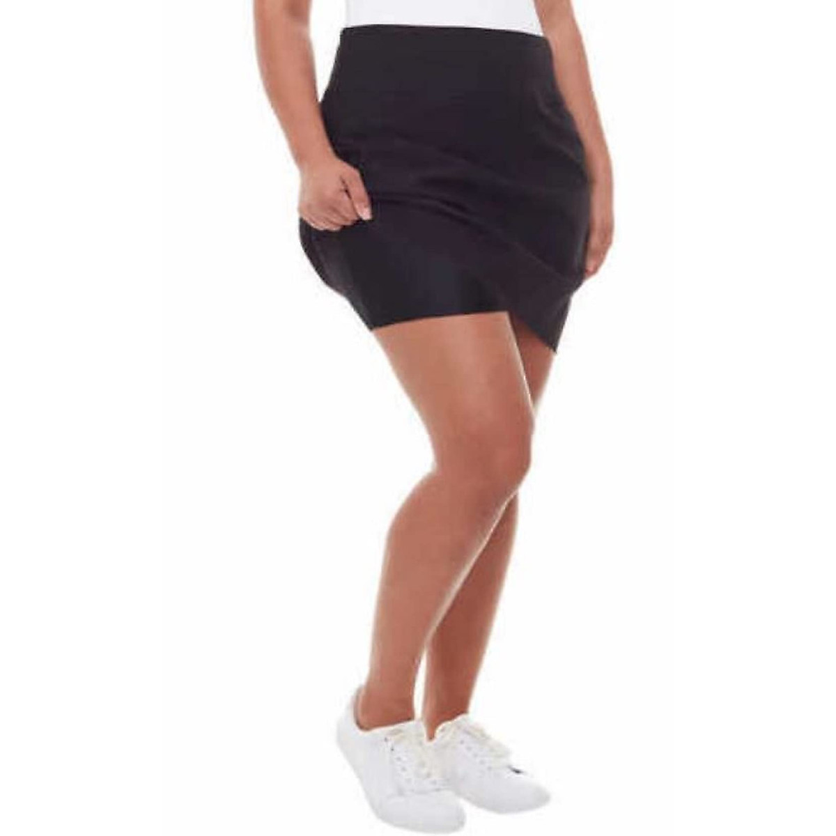 SC&CO Women's Comfortable Stretch Double wraparoand Skort (S, Black)