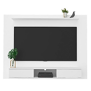 Naomi Home Zola Multi Storage Wall Media Center for up to 70 inch TVs, Entertainment Center with Storage, Floating TV Stand with 2 Sliding Doors and 2 Floating Wall Shelves, UV Painting Finish White