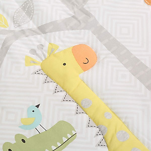 Brandream Baby Crib Bedding Set Safari Animal Nursery Bedding 3 Piece Comforter Set with Elephant Monkey Giraffe Print