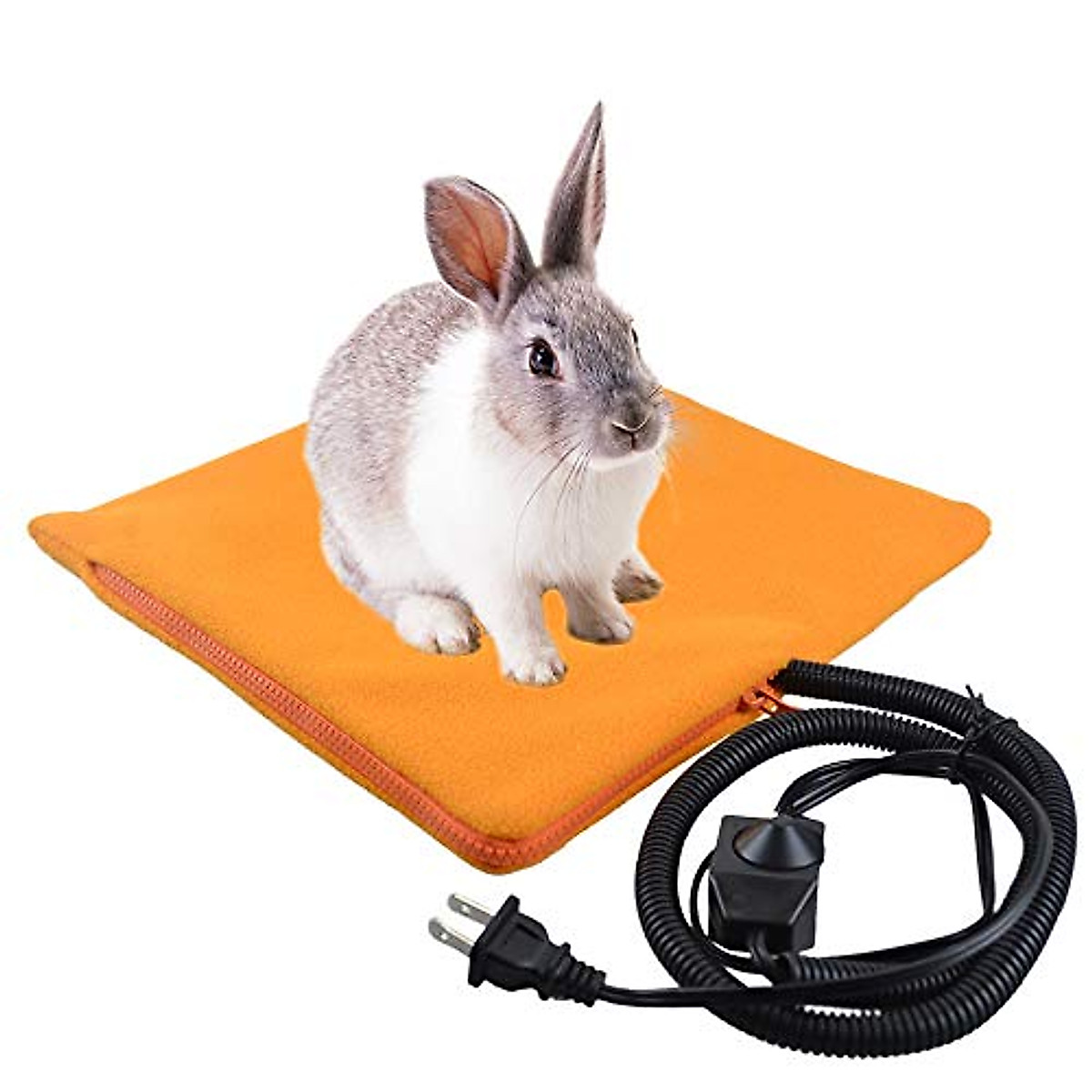 YUYUSO Rabbit Heated Pad with Cozy Fleece Cover for Bunny Guinea Pigs Heater Heating Plate