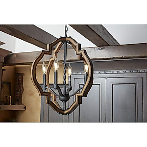 Spicewood Collection 4-Light Farmhouse Chandelier Light Gilded Iron Black
