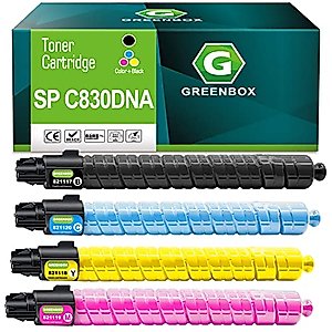 GREENBOX Compatible Toner Cartridge Replacement for Ricoh SP C830DN 821117 821120 821119 821118 821181 821184 821183 821182 for SP C830DN C830DNA SP C831D SP C830 C830dn C831 C831dn Printer (4 Pack)