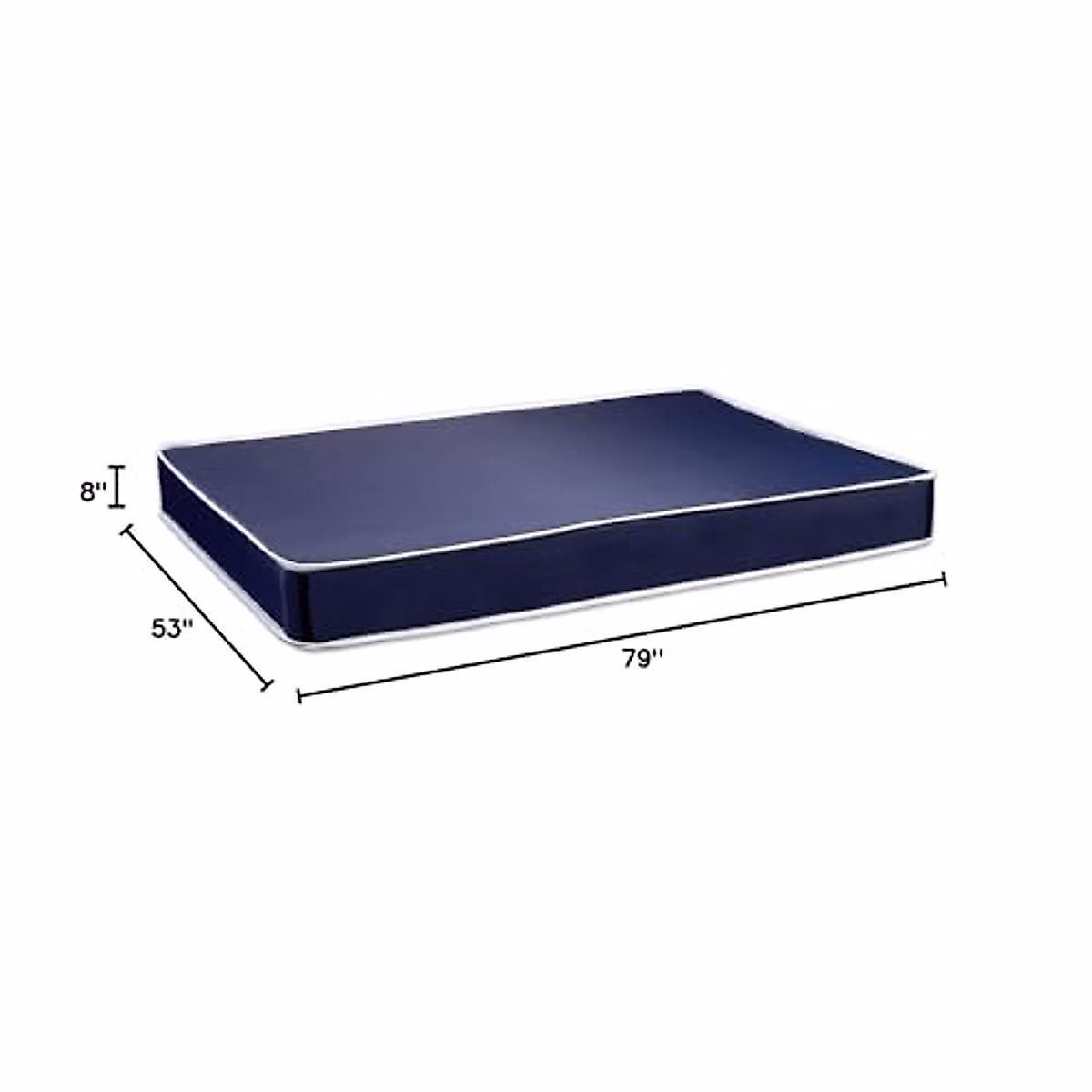 Wayton, 5/7/8/10 Inch Medium Firm Water-Resistance Vinyl Foam Mattress, Easy to Clean, Comfortable & Noise Free, Full XL, Blue