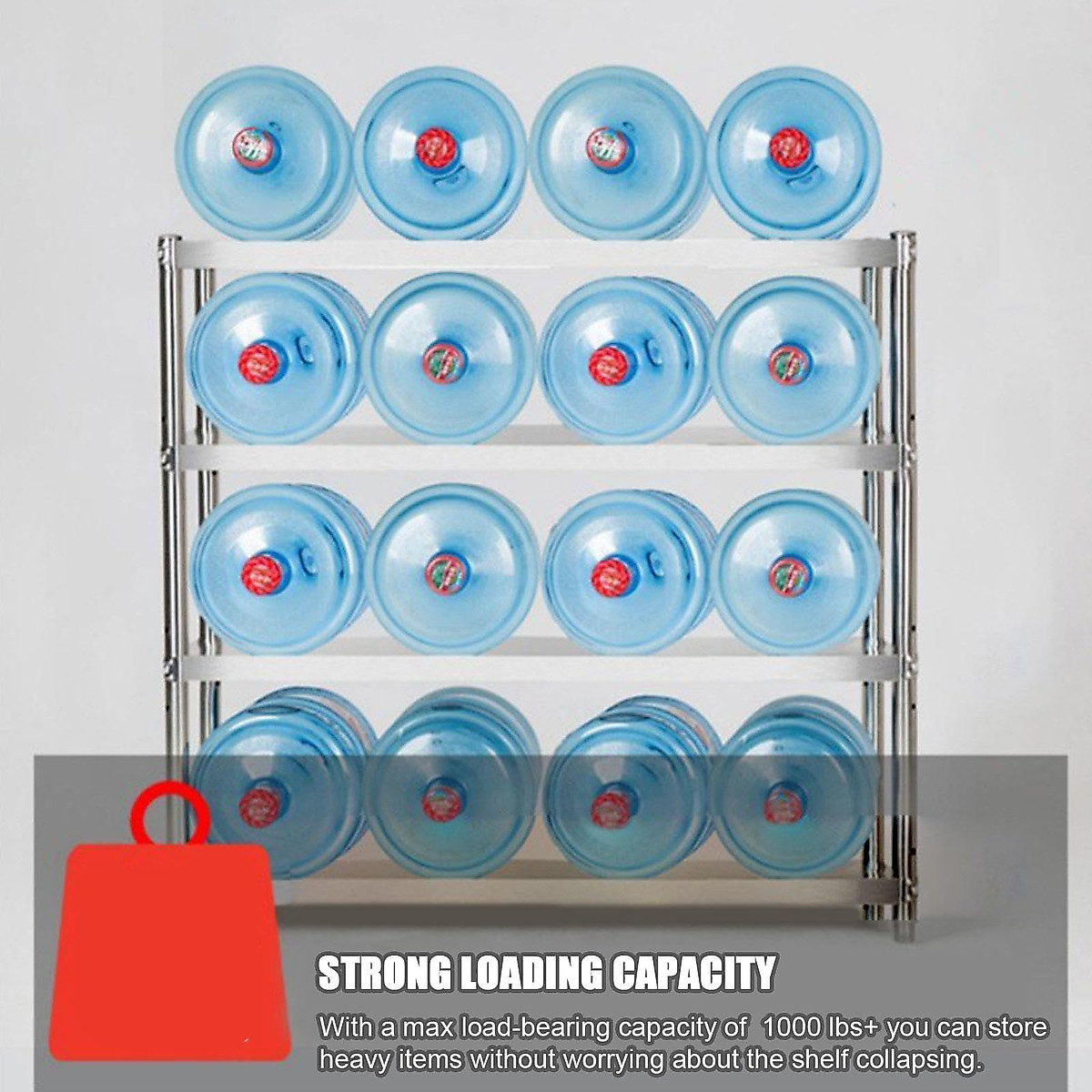 YEDECOR 4-Shelf Heavy Duty Storage Shelving Unit Stainless Steel Organizer Rack Free Standing Storage Shelf for Laundry Bathroom Kitchen Pantry, Silver,35.4" Lx15.8 Wx59.1 H