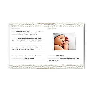 Pearhead First 5 Years Baby Memory Book With Clean-Touch Baby Safe Ink Pad To Make Baby’s Hand Or Footprint Included, Gender Neutral Registry Gift, Ivory Classic