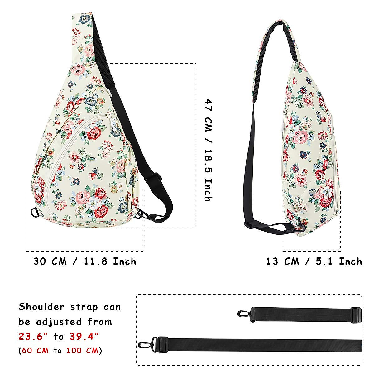 GLOSSYLED Perselief Unisex Waterproof Sling Bag Multifunction Crossbody Bag for Girls