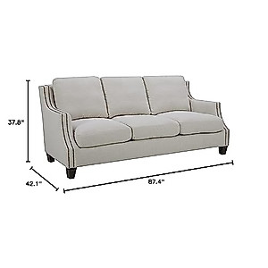 Amazon Brand – Stone & Beam Hina Classic Sofa Couch with Nailhead Trim, 87"W, Cream